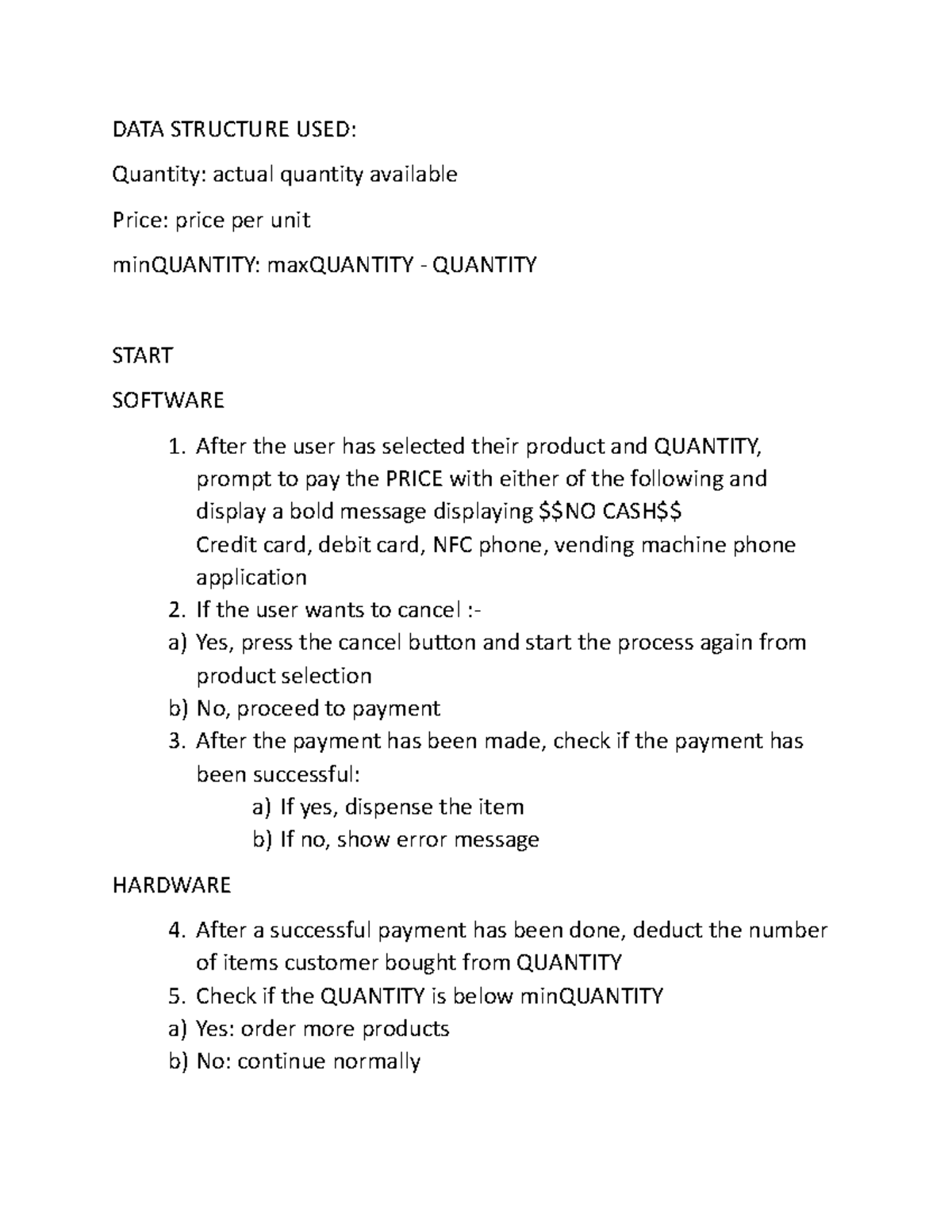 Navya logic 3 pseudo code - DATA STRUCTURE USED: Quantity: actual quantity available Price ...