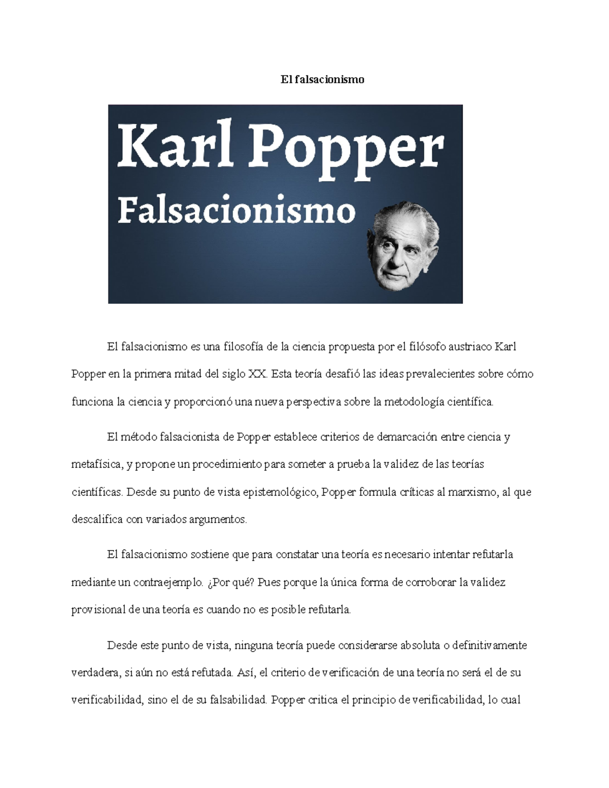 El falsacionismo - asadasdasddddddddddd - El falsacionismo El ...