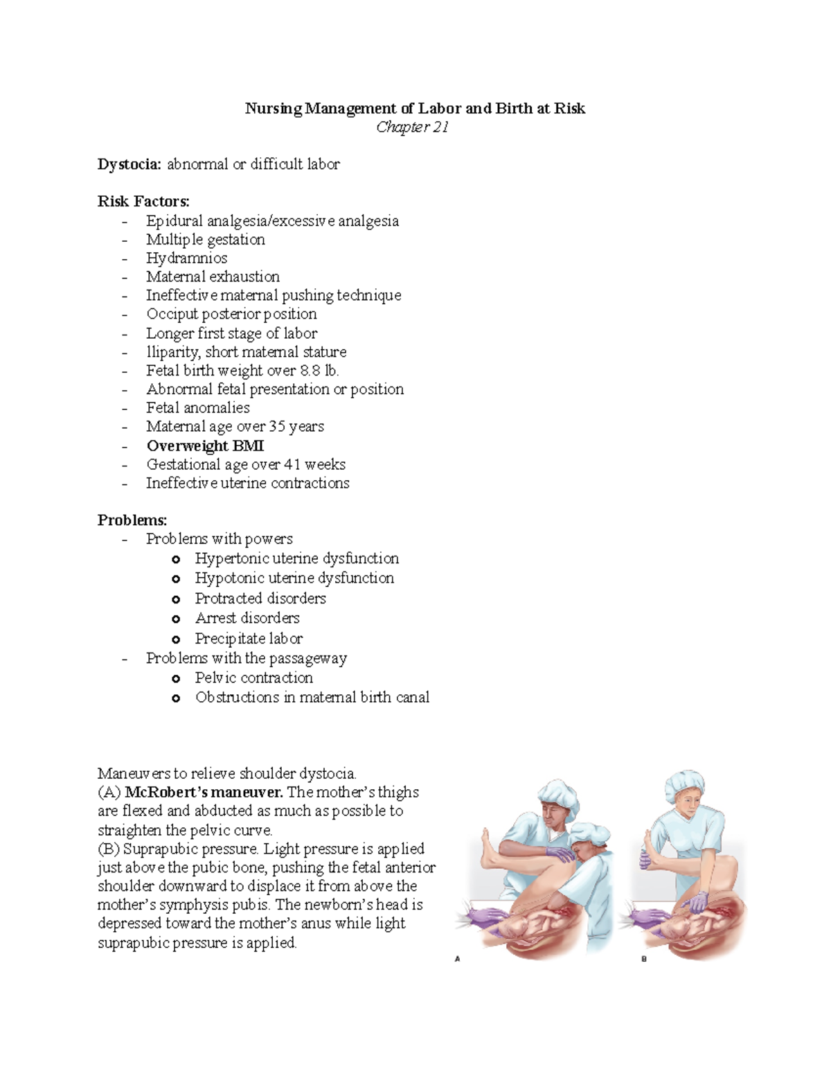 Nursing Management of Labor and Birth at Risk[ 15] - Nursing Management ...