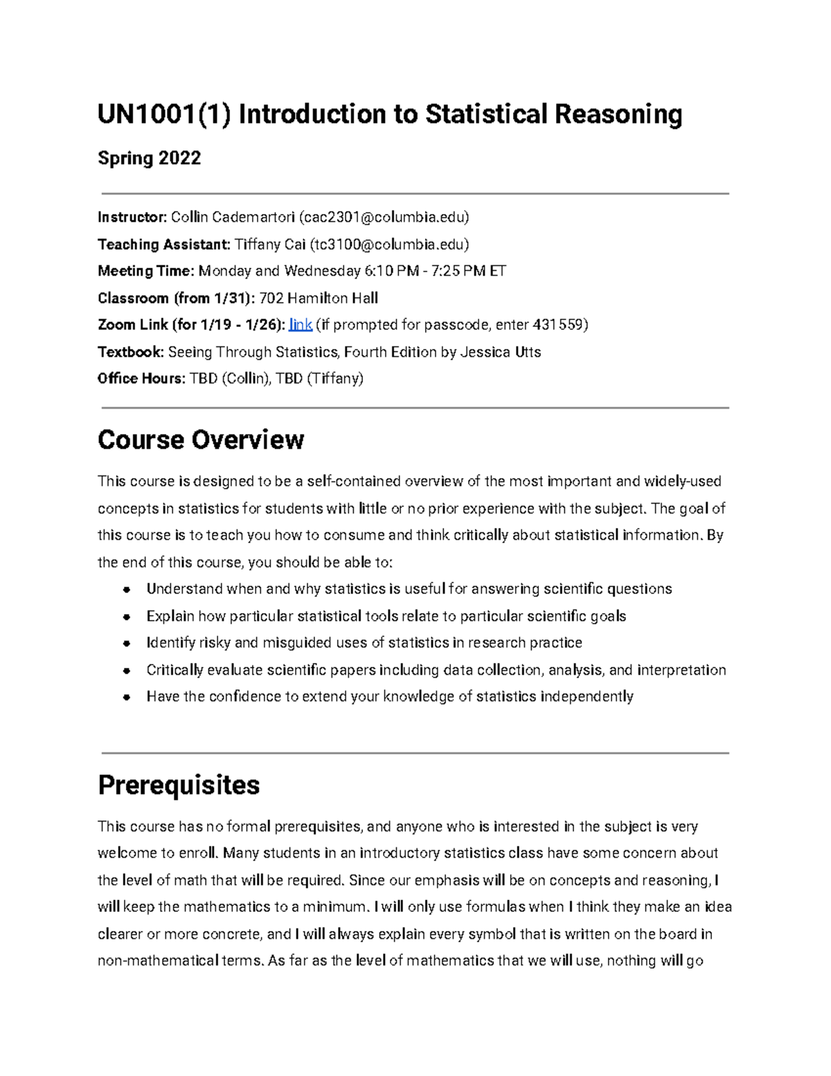 Introduction to Statistical Reasoning - Spring 2022 - Studocu