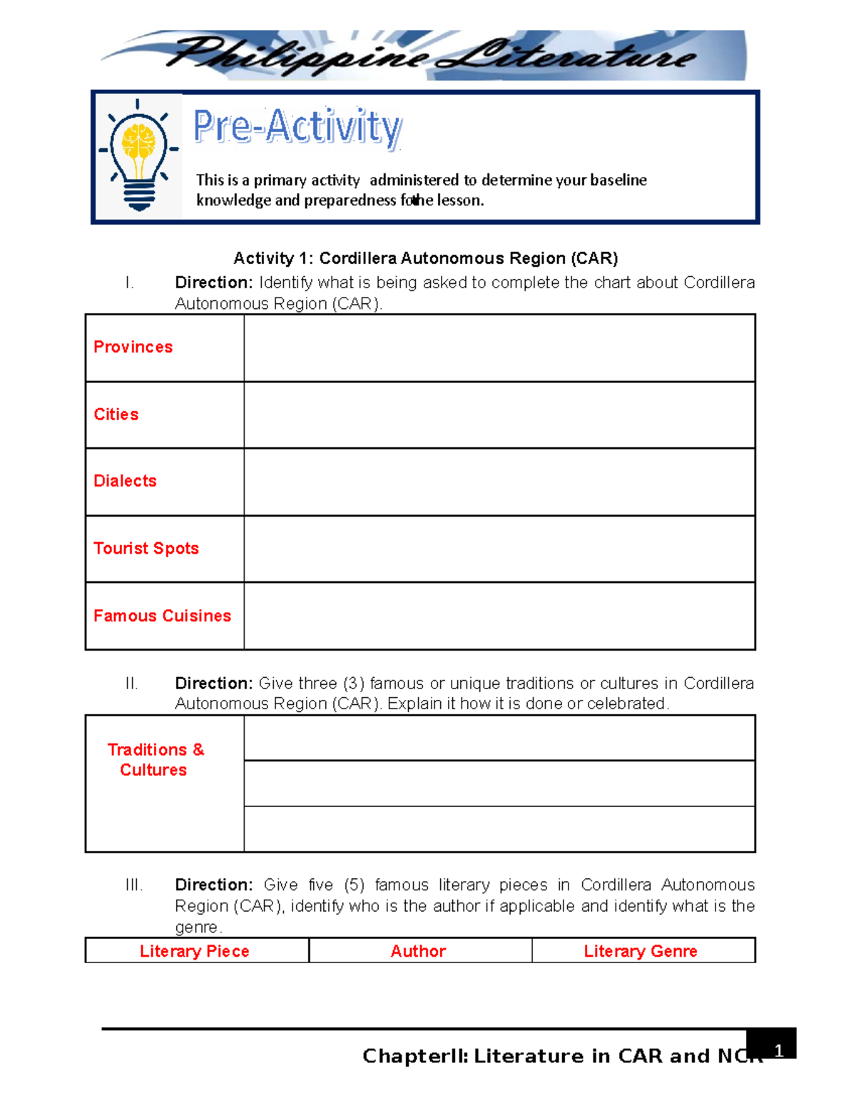 Chapter III - Preactivity - Literature IN CAR AND NCR%5b1%5d - Chapter ...