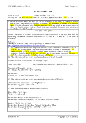 Lab prep 3 - Lab Prep materials - SCP1134 Foundations of Physics Lab 3 ...
