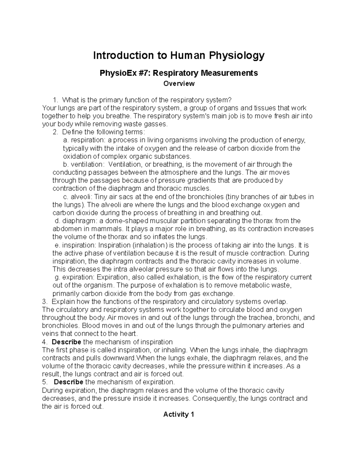 Objectives+for+Physio Ex+7-1 - Introduction to Human Physiology PhysioEx #7: Respiratory - Studocu