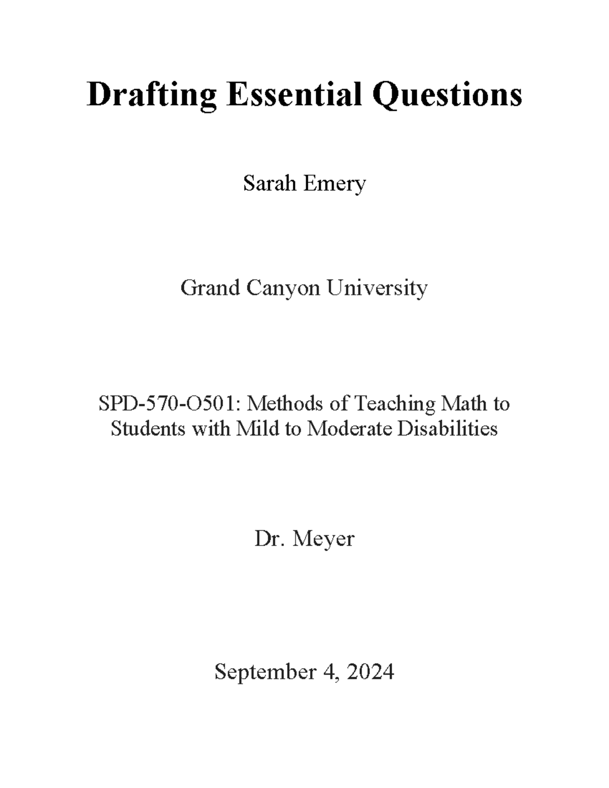 Week 2 Lesson Plan with 20 questions - Drafting Essential Questions ...