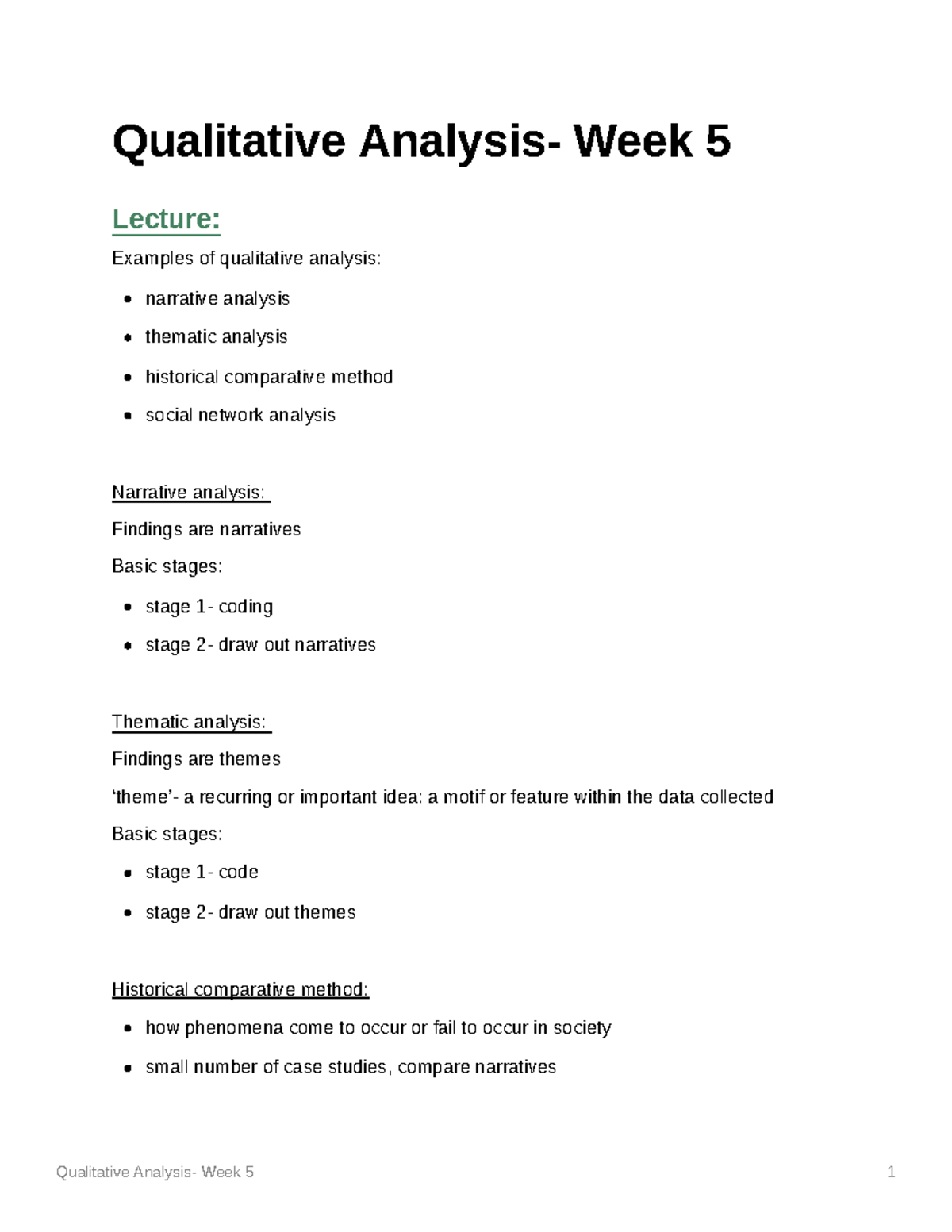 Qualitative Analysis- Week 5 - It minimally organises and describes your data set’ (Braun and ...