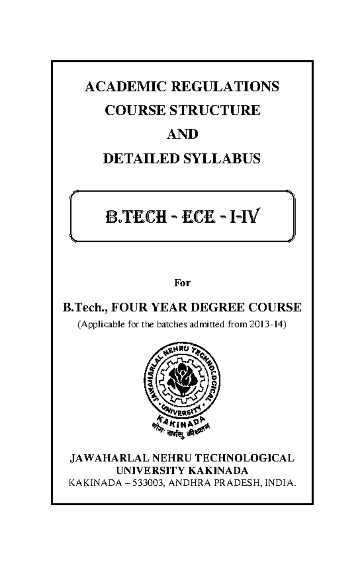 4 - electronic communication engineering - ACADEMIC REGULATIONS COURSE STRUCTURE AND DETAILED ...
