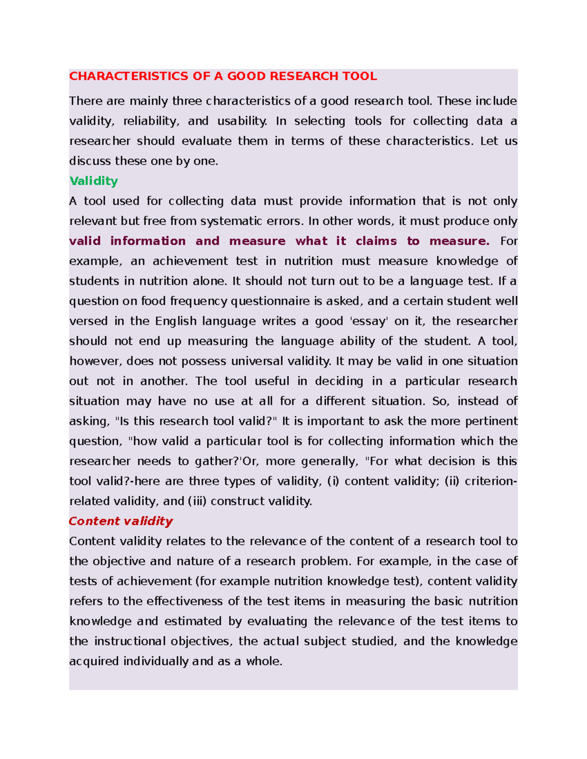 RMSA8 - Research methodology notes - CHARACTERISTICS OF A GOOD RESEARCH ...