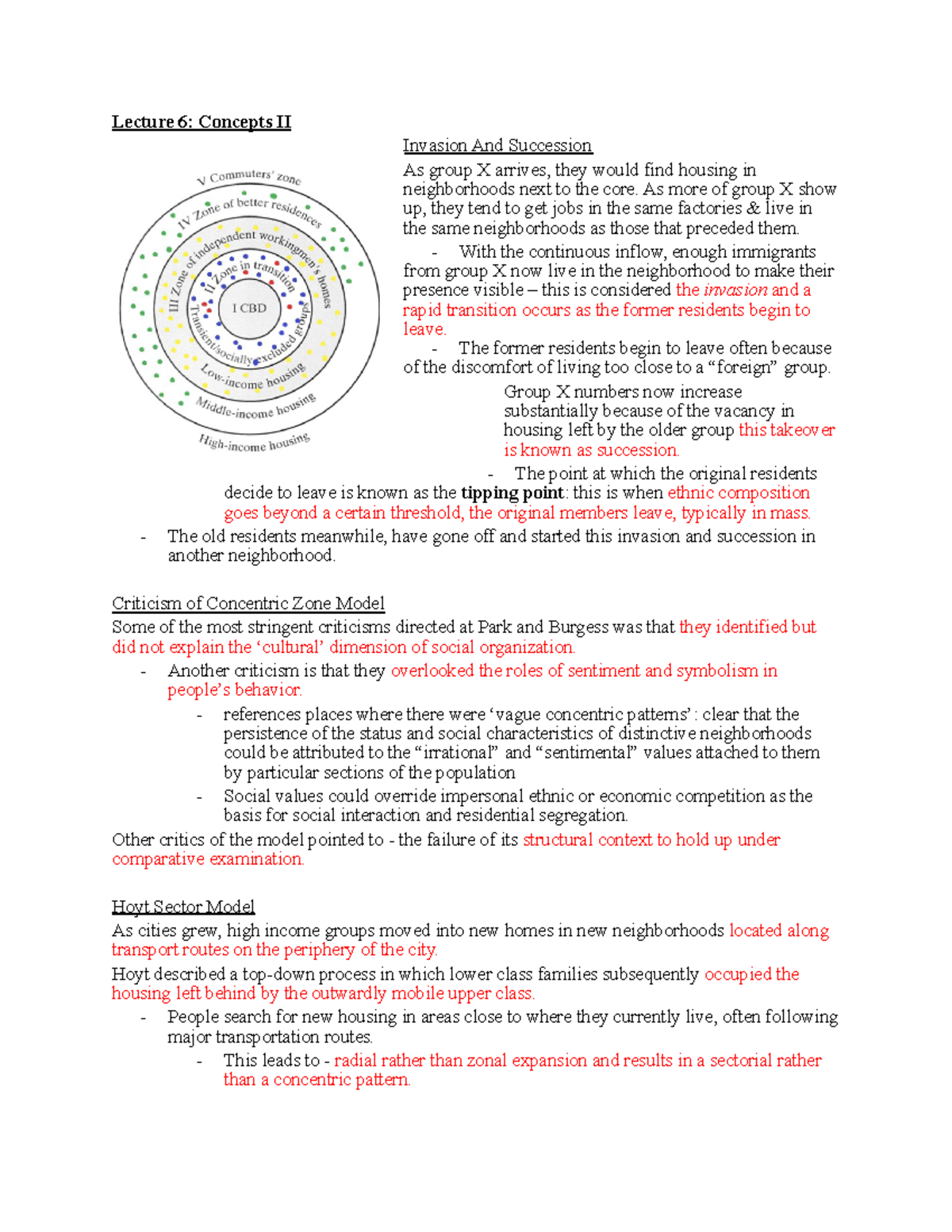 Exam #2 Notes (A Verison) - Lecture 6: Concepts II Invasion And ...