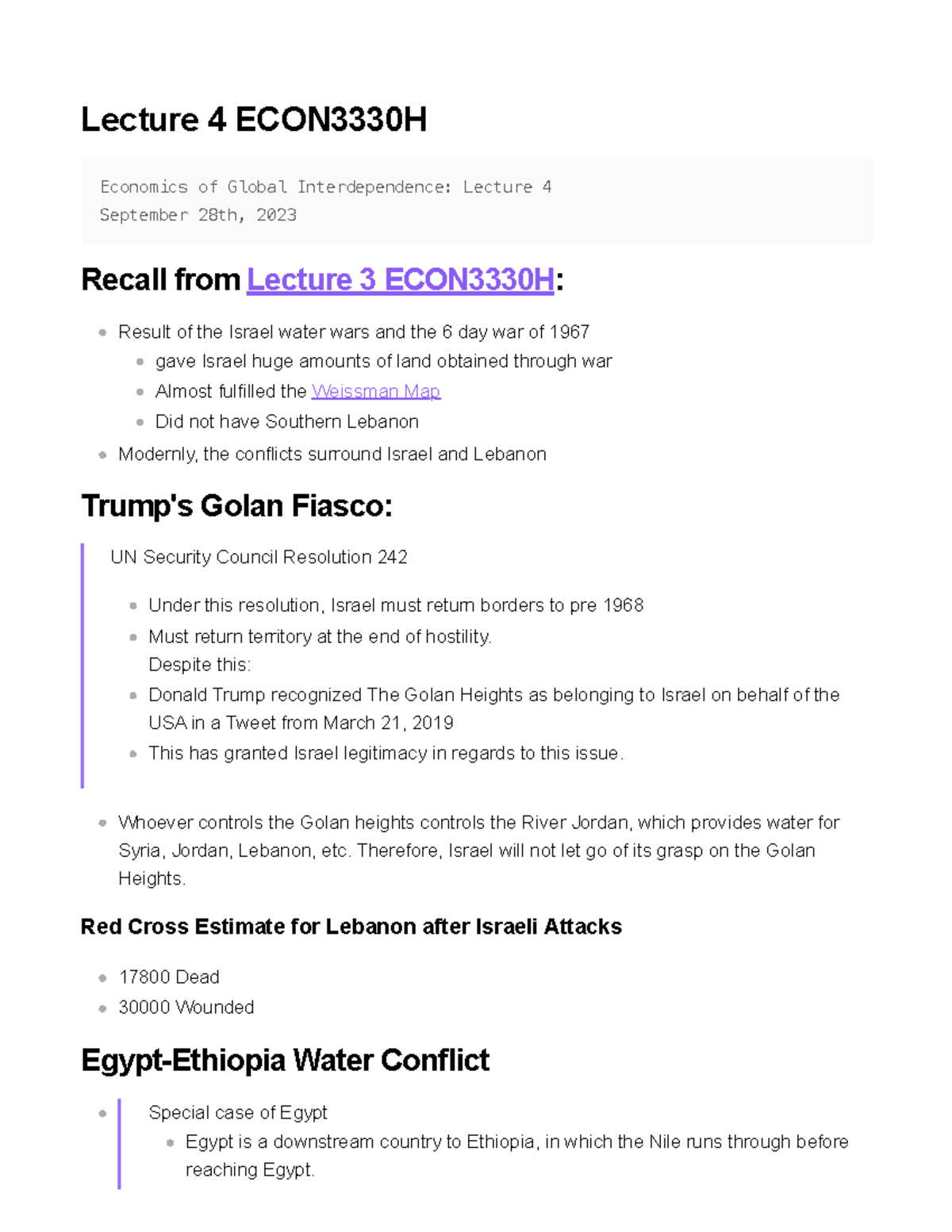 Lecture 4 ECON3330H - Lecture 4 ECON3330H Recall from Lecture 3 ...