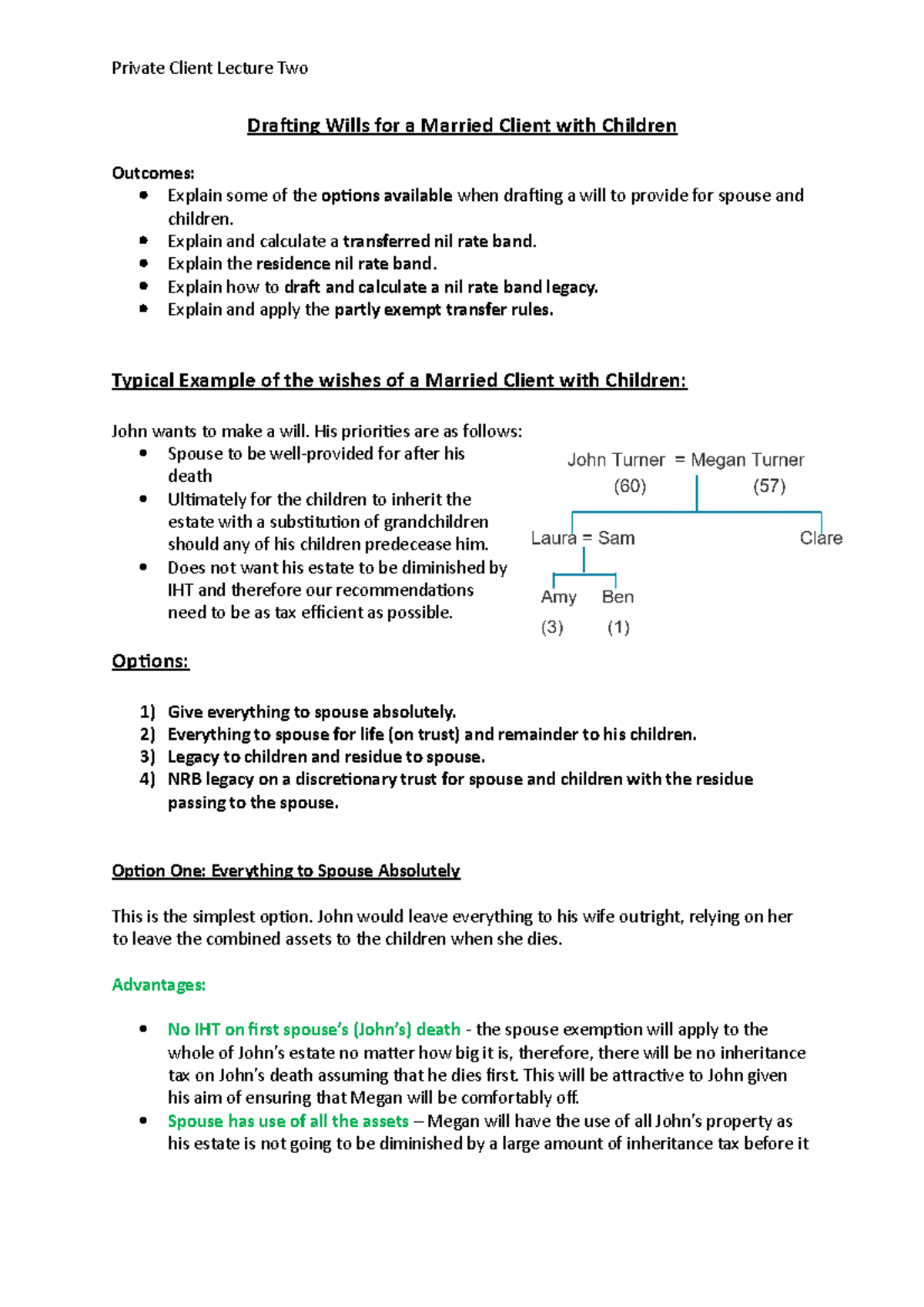 Lecture 2- Drafting Wills for a Married Client with Children - Drafting ...