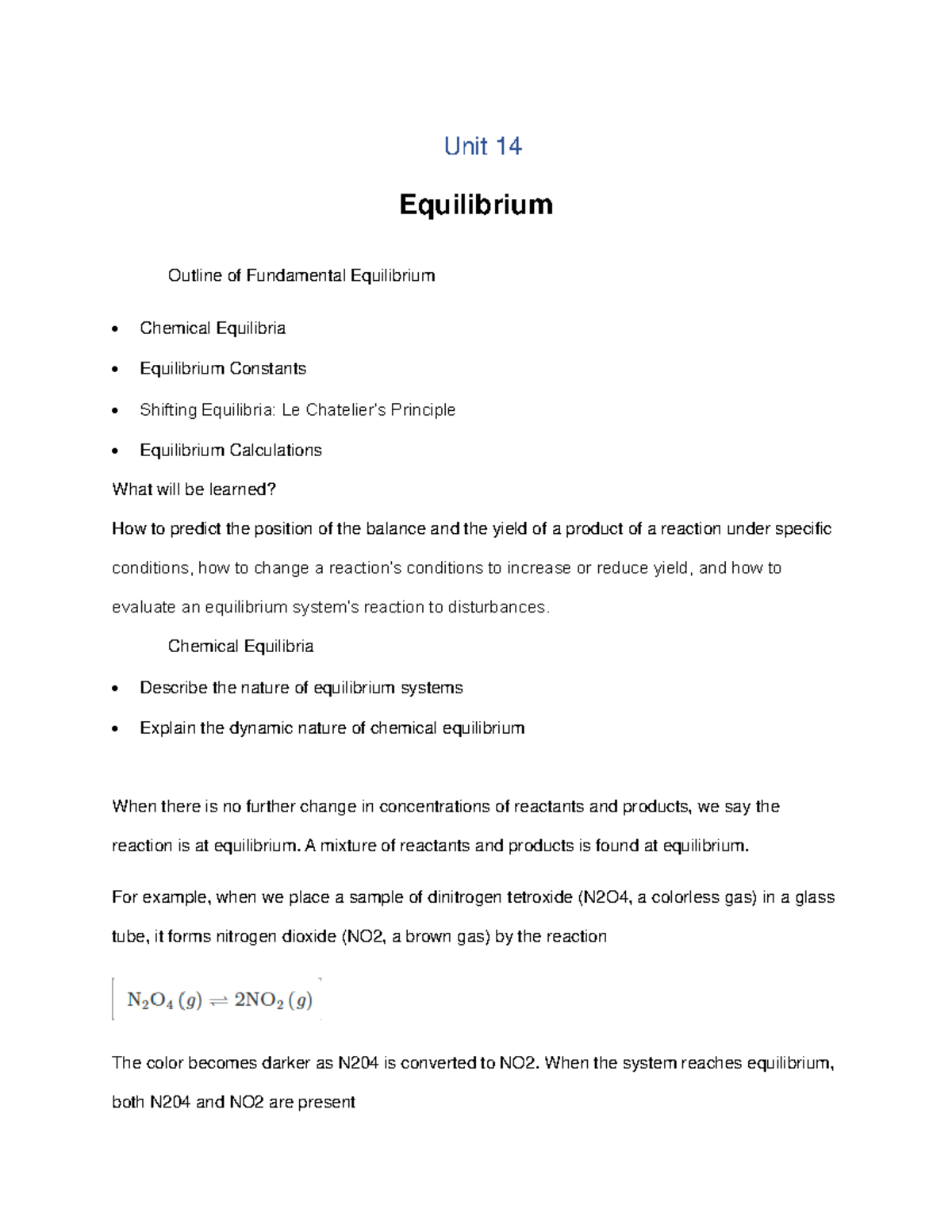 Unit 14 Chemistry - Chem notes for unit 14 of chem 111 - Unit 14 ...