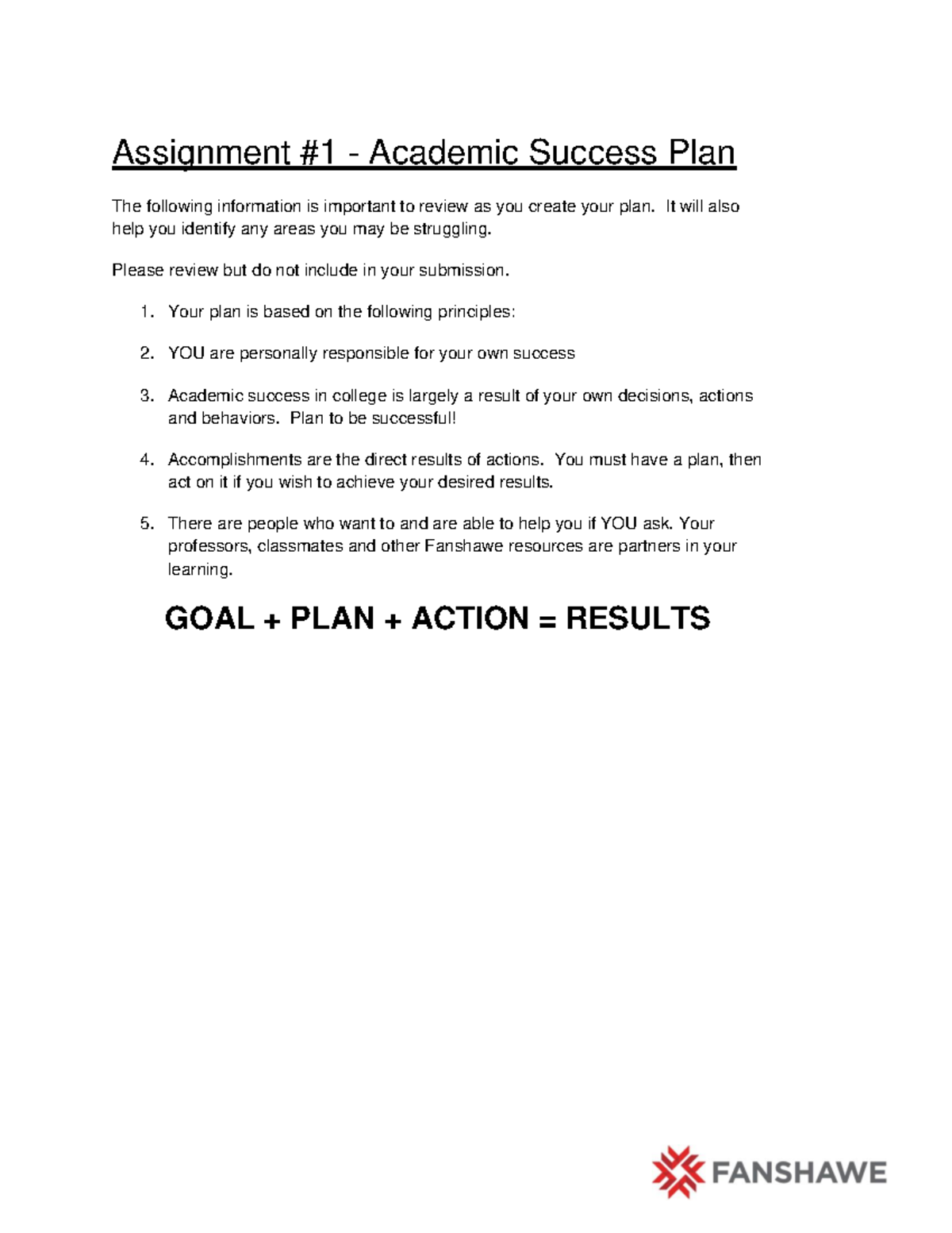 Assignment 1 - Academic Success Plan and Reflections 22 - Assignment #1 ...