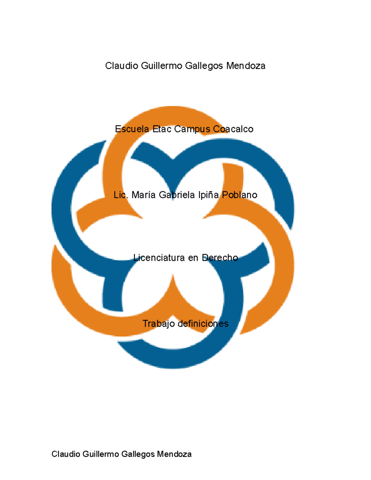 Trabajo Caracteristicas de los derechos humanos Claudio Gallegos ...