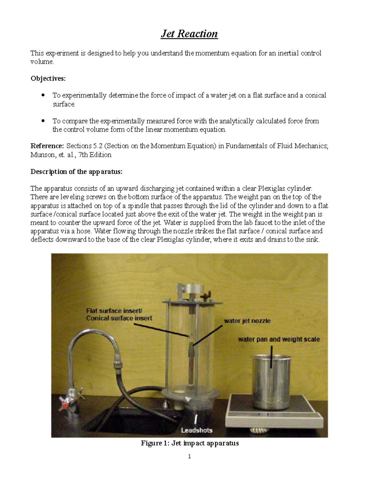 Reaction Jet-1 - Lab Assignments - Michael Golub - Jet Reaction This experiment is designed to ...