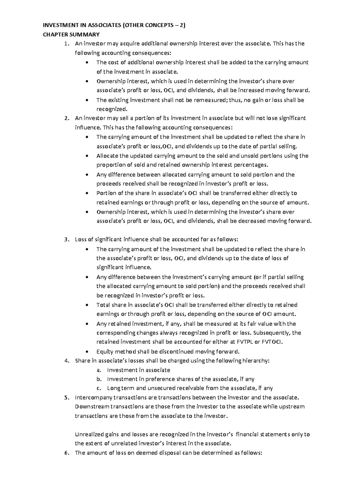 Investments in Associate PAS 28 Part 3 - INVESTMENT IN ASSOCIATES ...