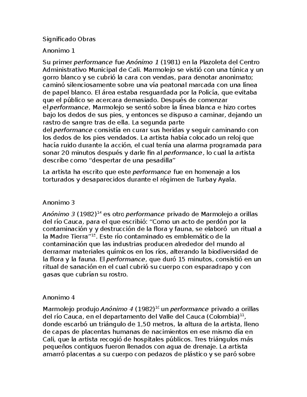 Maria Bermejo - Apuntes aaaa - Significado Obras Anonimo 1 Su primer ...