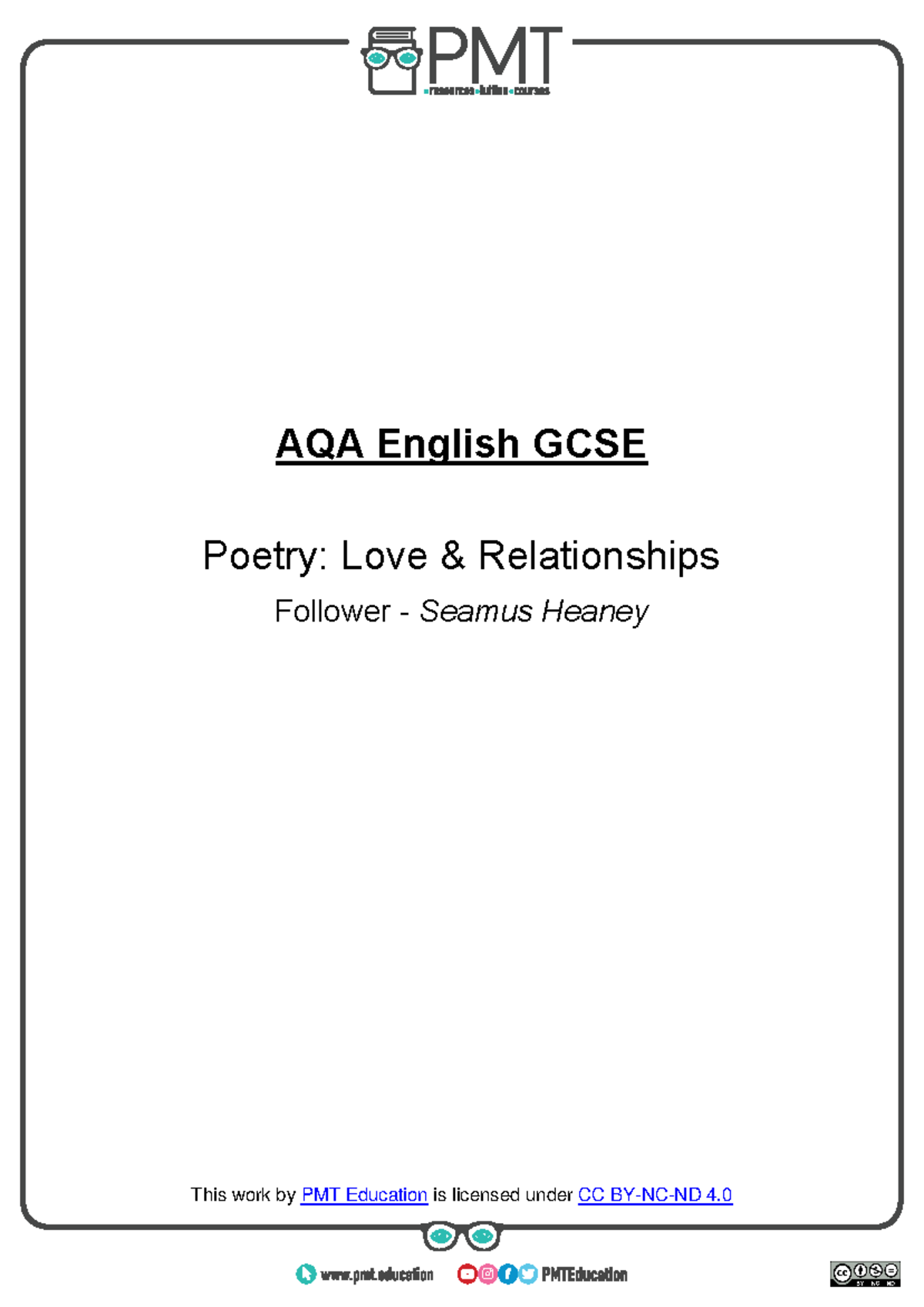Follower - Seamus Heaney - bit/pmt-edu-cc bit/pmt-cc AQA English GCSE ...
