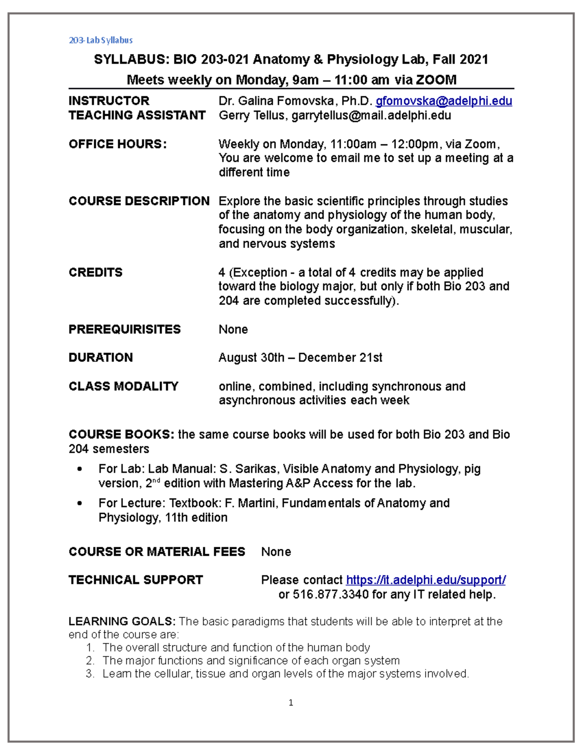 B203-021-Fall 2021-Syllabus-G. Fomovska - SYLLABUS: BIO 203-021 Anatomy ...