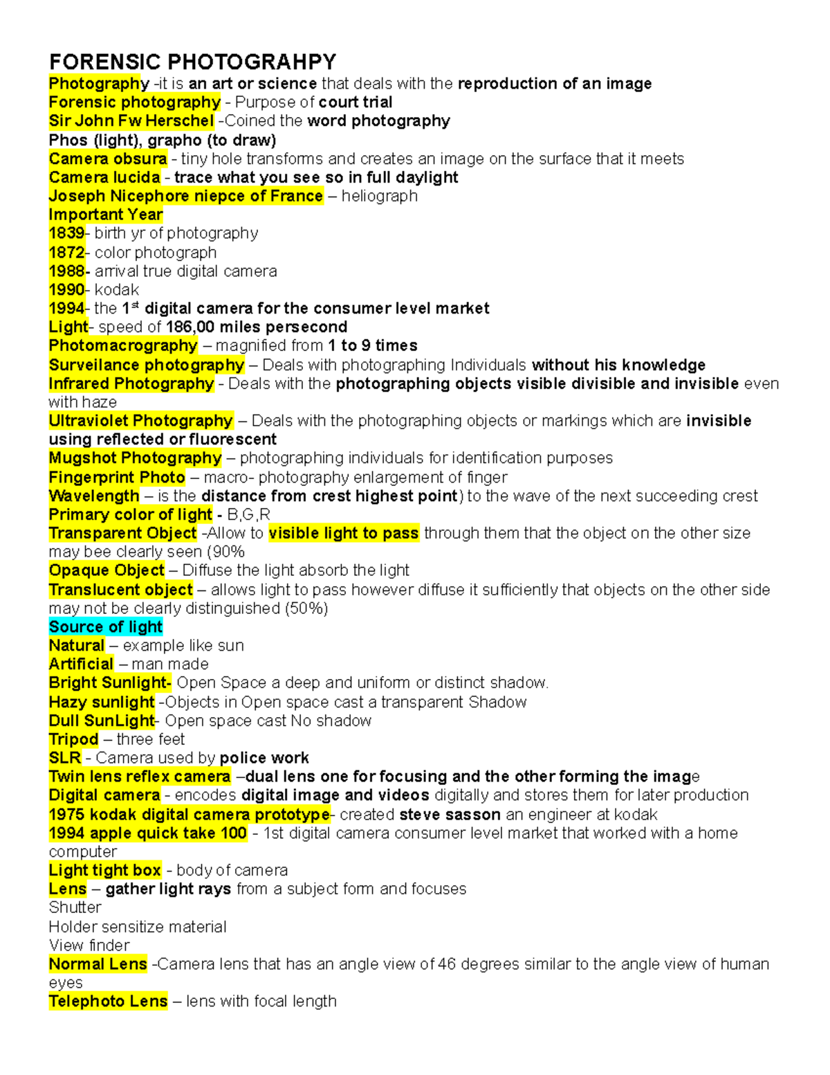 FORENSIC PHOTOGRAPHY It is referred to as forensic imaging or crime ...