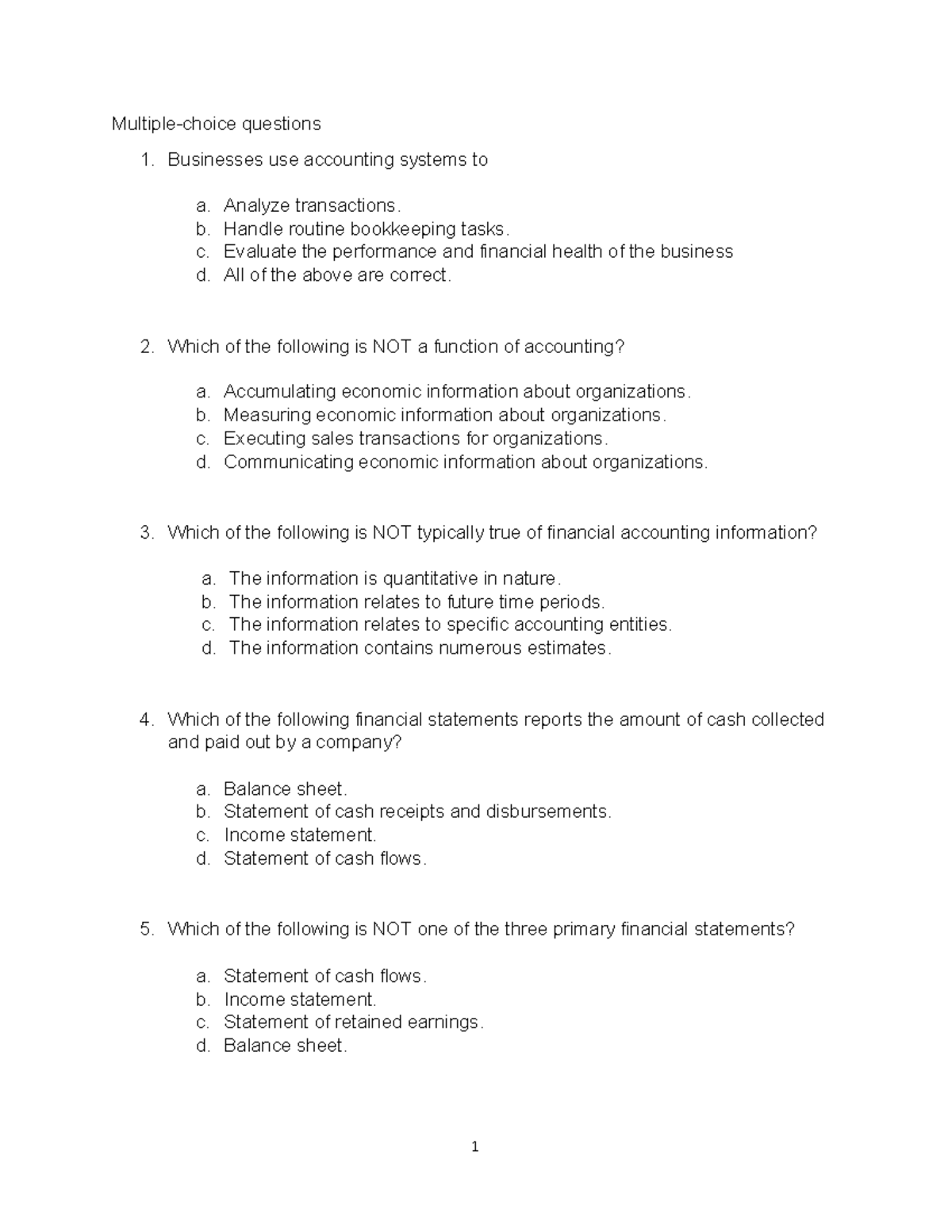 MC questions rev March 2022 - Multiple-choice questions Businesses use ...