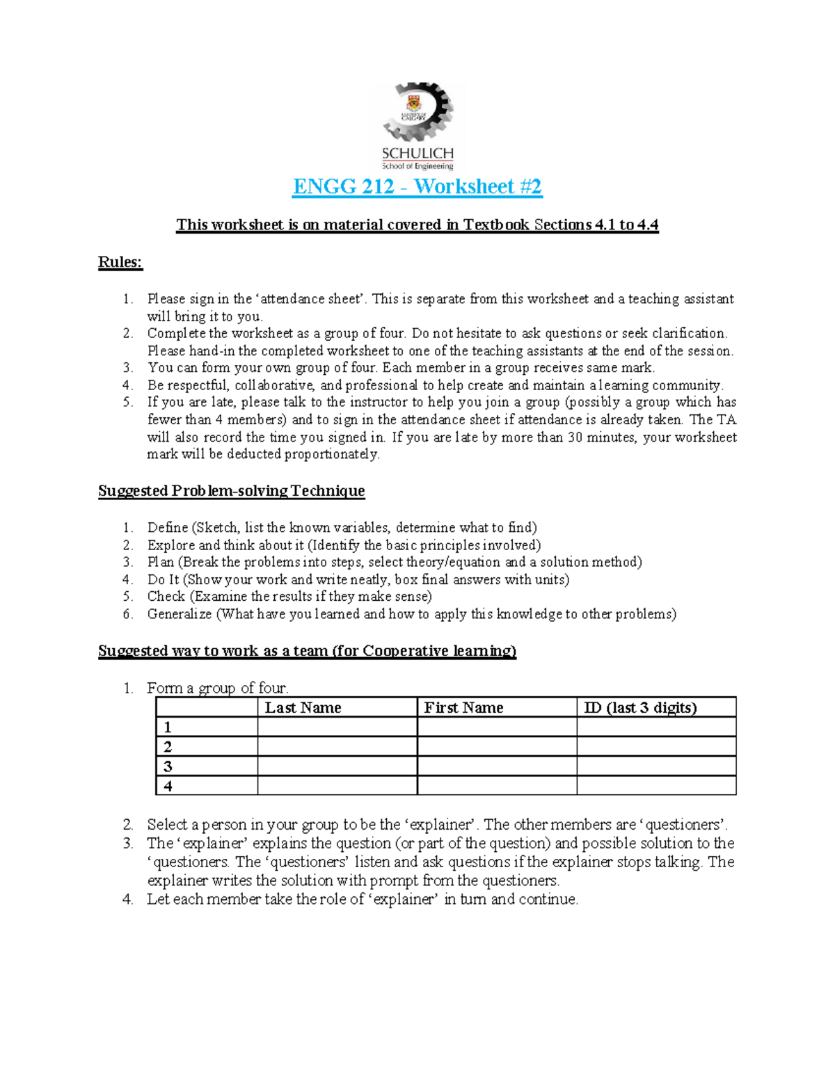 ENGG 212 S24 Worksheet 2 - ENGG 212 - Worksheet This worksheet is on ...