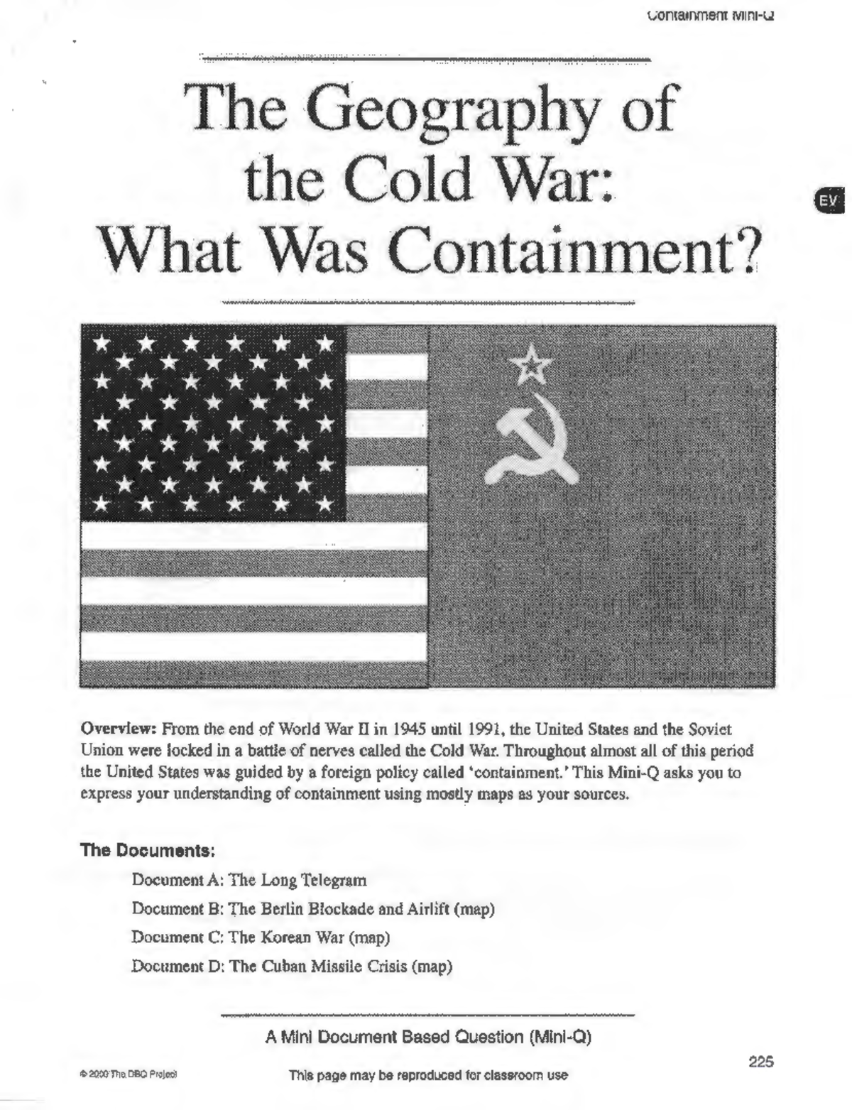 (DBQ - Unit 13) Geography of the Cold War-Containment - vontainmem M1ni ...