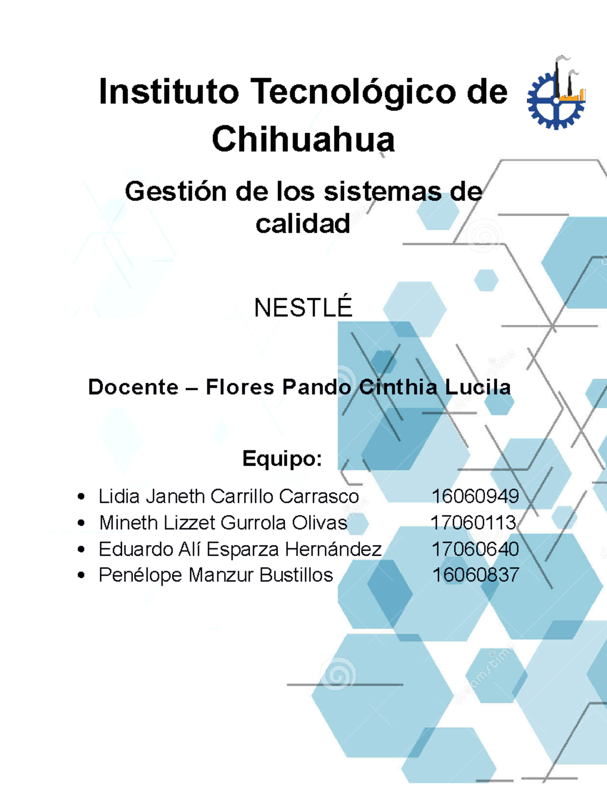 Nestle Gestion De Sistemas De Calidad Instituto Tecnológico De