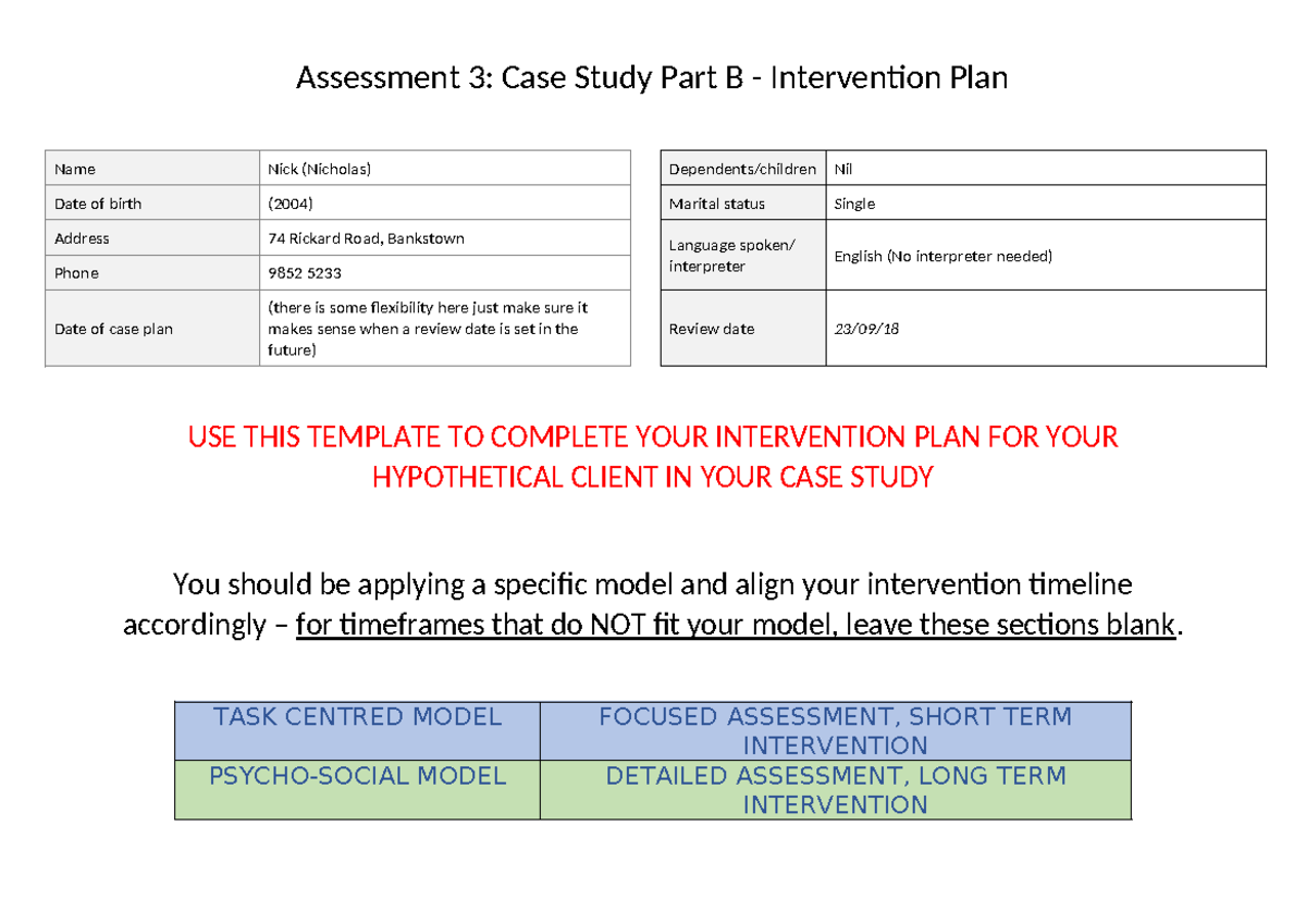 3B Intervention Plan Template 3 copy - Name Nick (Nicholas) Dependents ...