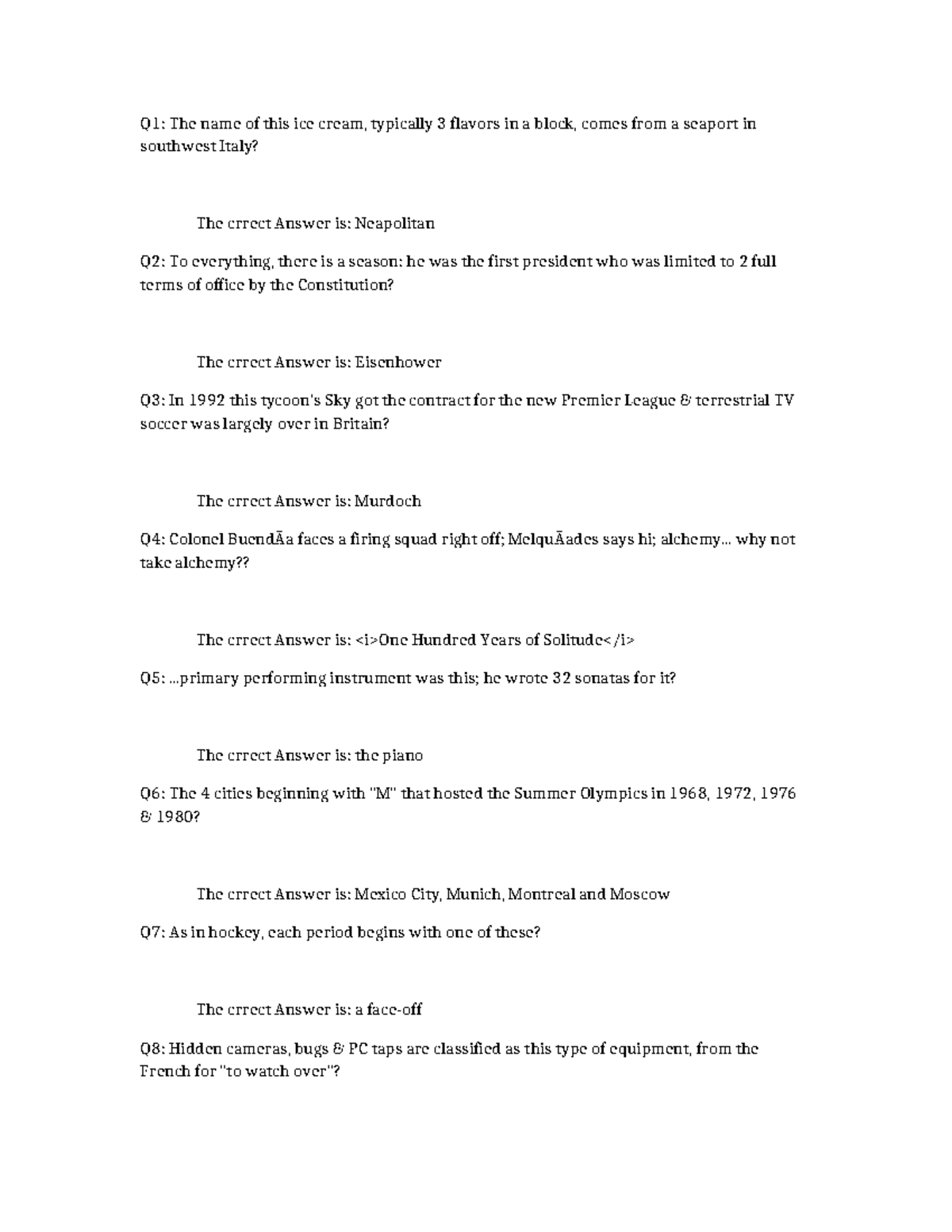 1 Slides for VBNJ - tarea:) - Q1: The name of this ice cream, typically ...