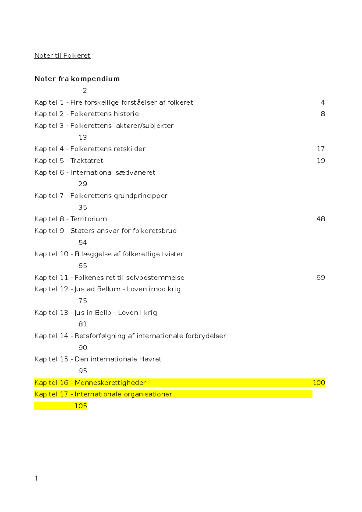 Noter til Folkeret - Noter til Folkeret Noter fra kompendium 2 Kapitel ...