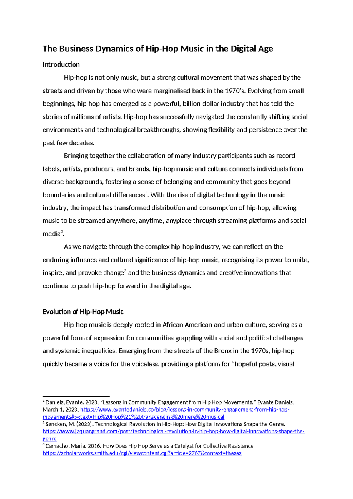 H1 Business of Music Final Essay - The Business Dynamics of Hip-Hop ...