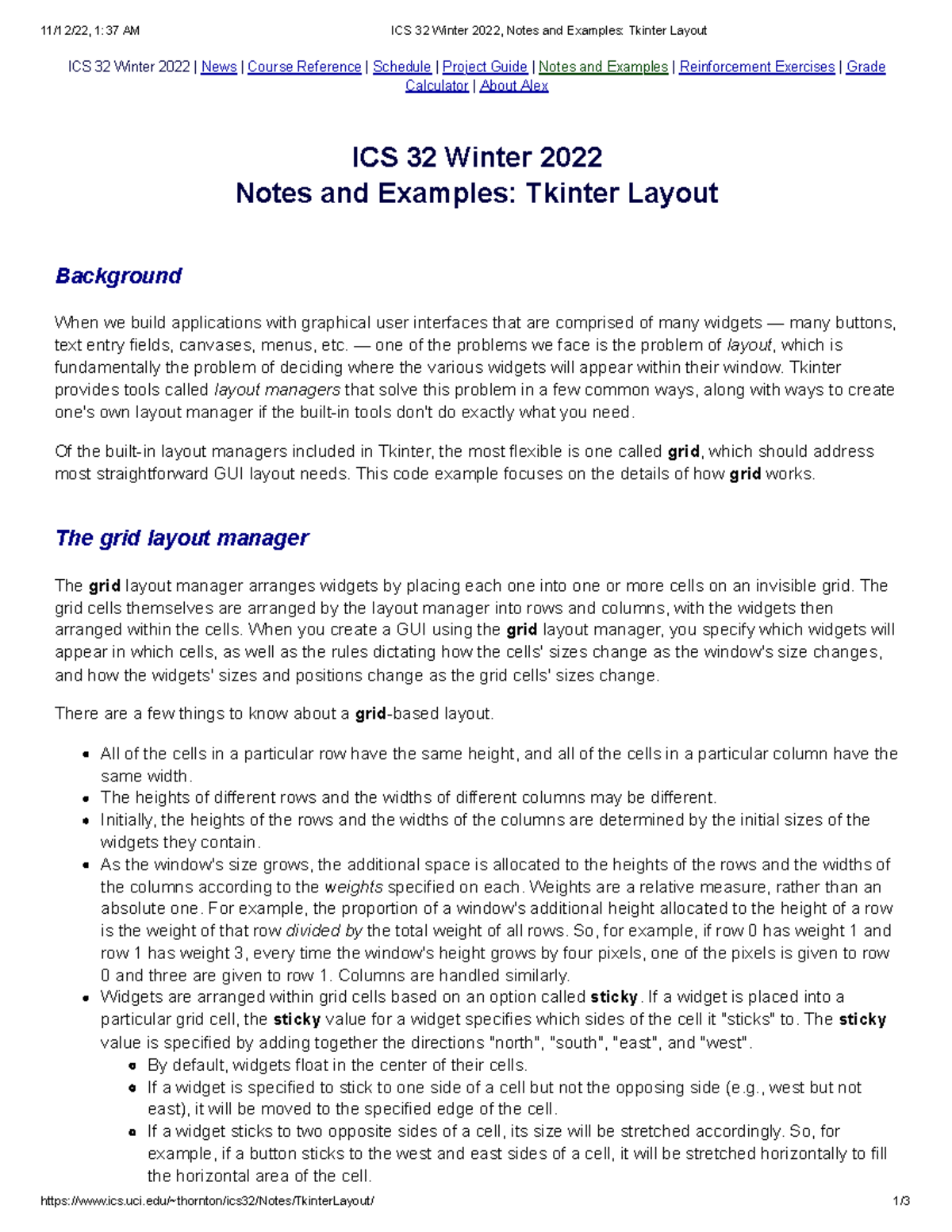 ICS 32 Winter 2022, Notes and Examples Tkinter Layout - 11/12/22, 1:37 ...