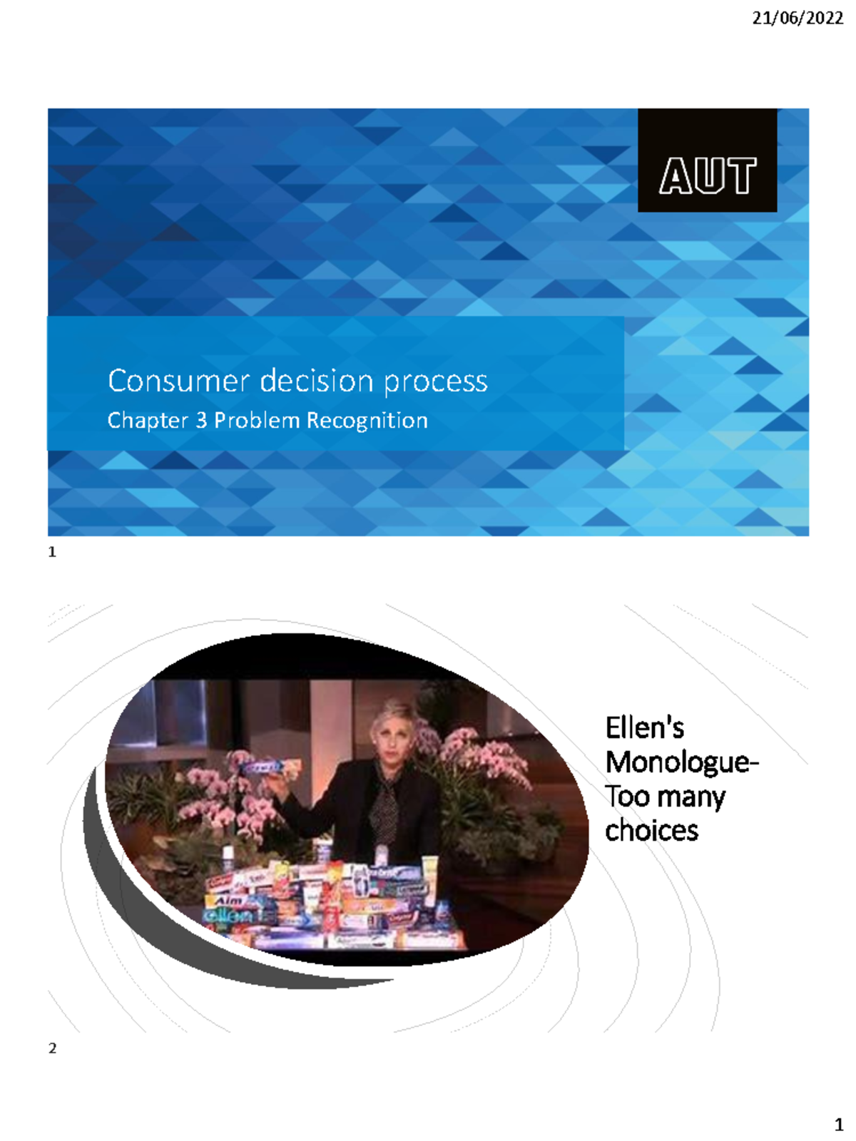 Chap 3 Problem Recognition - Consumer decision process Chapter 3 Problem Recognition Ellen's ...