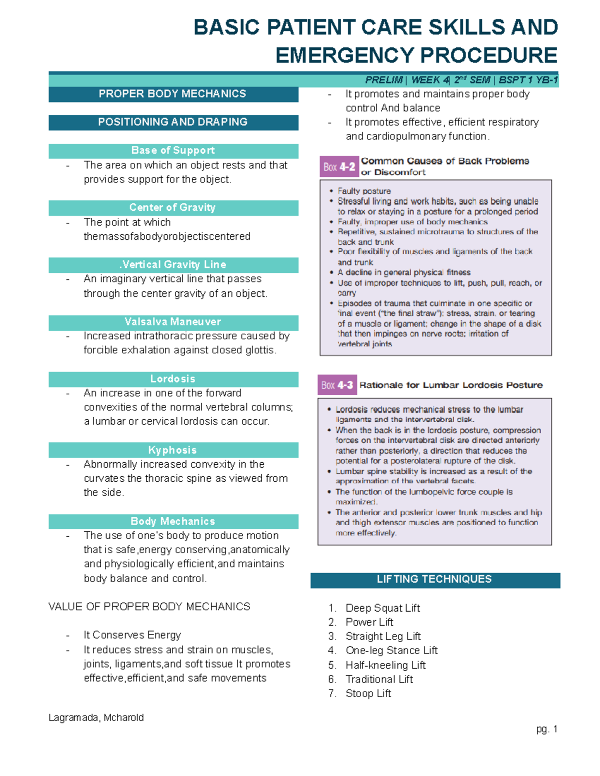 BPCS WEEK 3 - BASIC PATIENT CARE SKILLS AND EMERGENCY PROCEDURE PRELIM ...