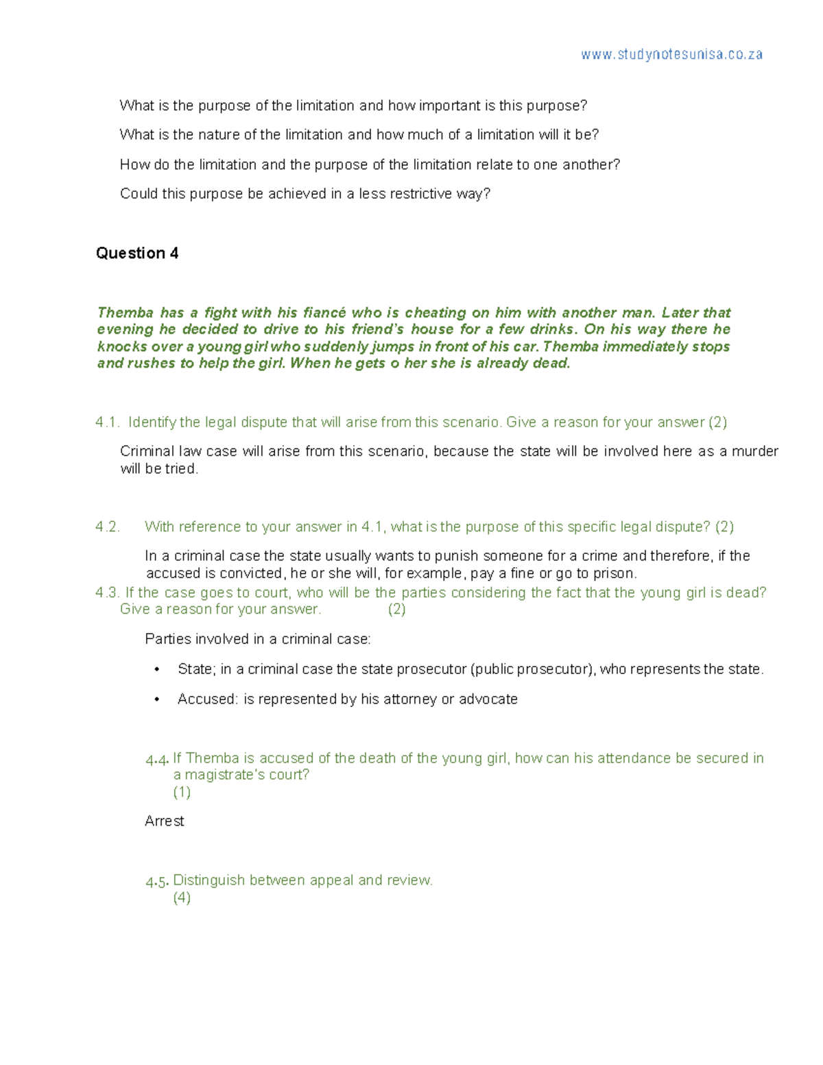 The Different Normative Systems - What is the purpose of the limitation ...