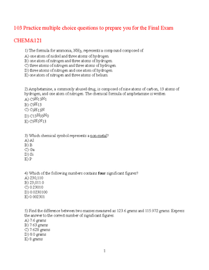Ch07 practiceproblems - 7 – Chemical Reactions and Quantities – Practice Problems I’m trying a ...