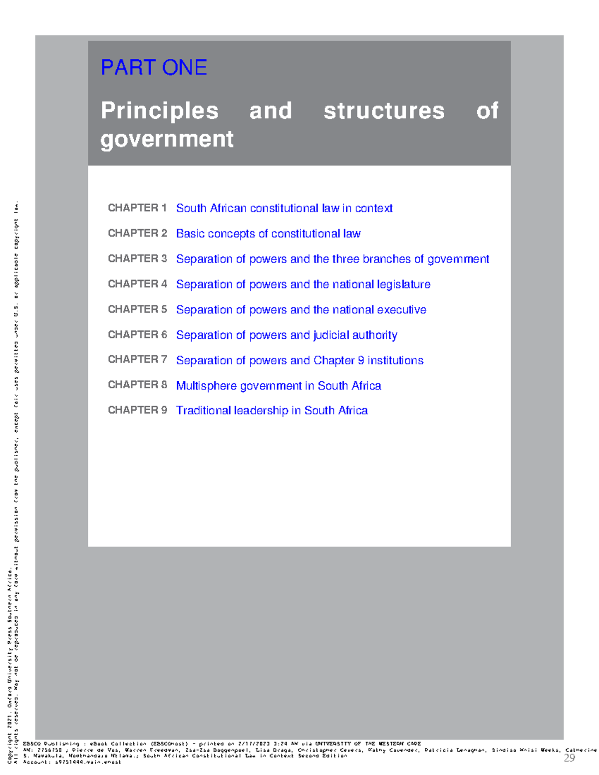 Pierre De Vos Warr 2021 Partoneprinciplesands South African Constitut ...
