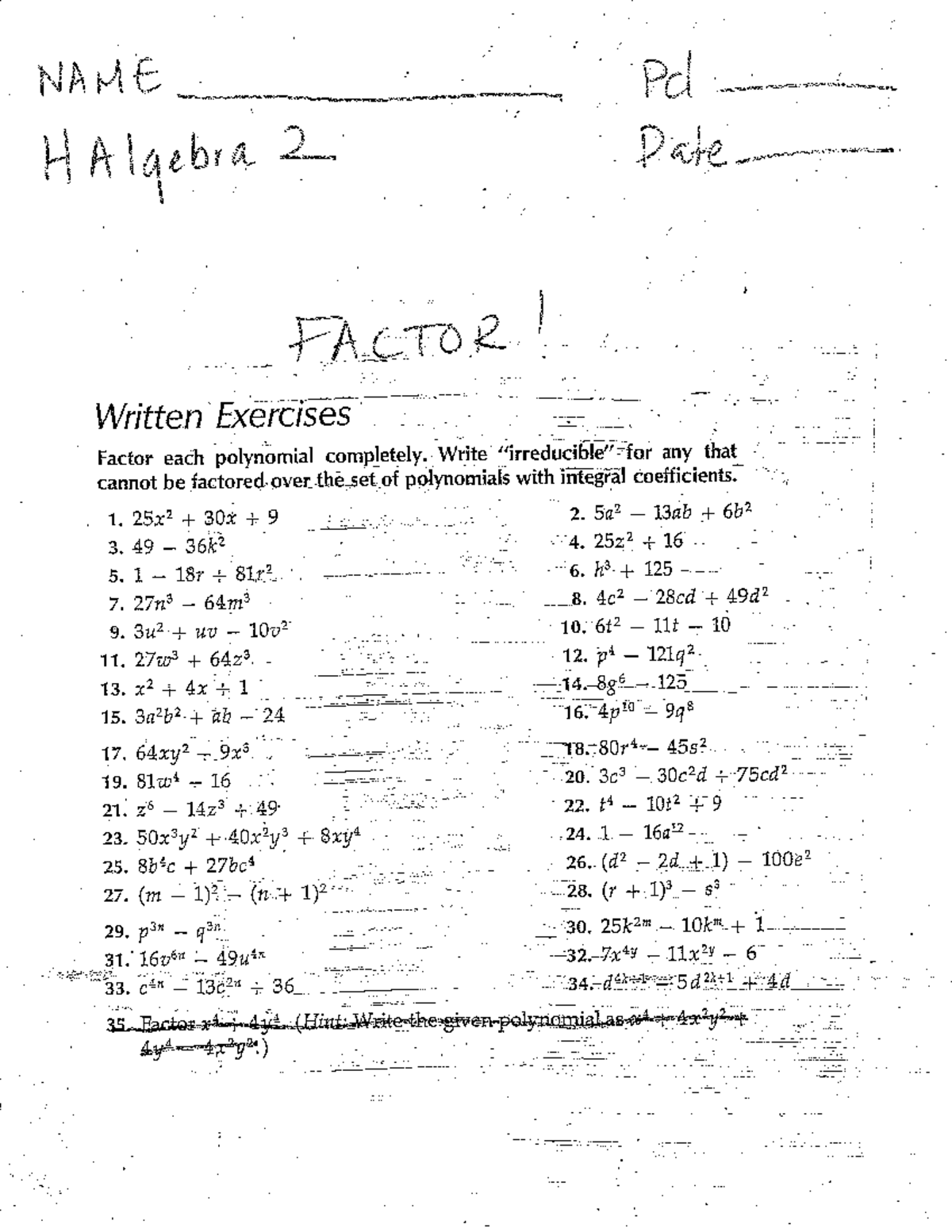 Factoring+Challenge+WS+and+Key - Studocu