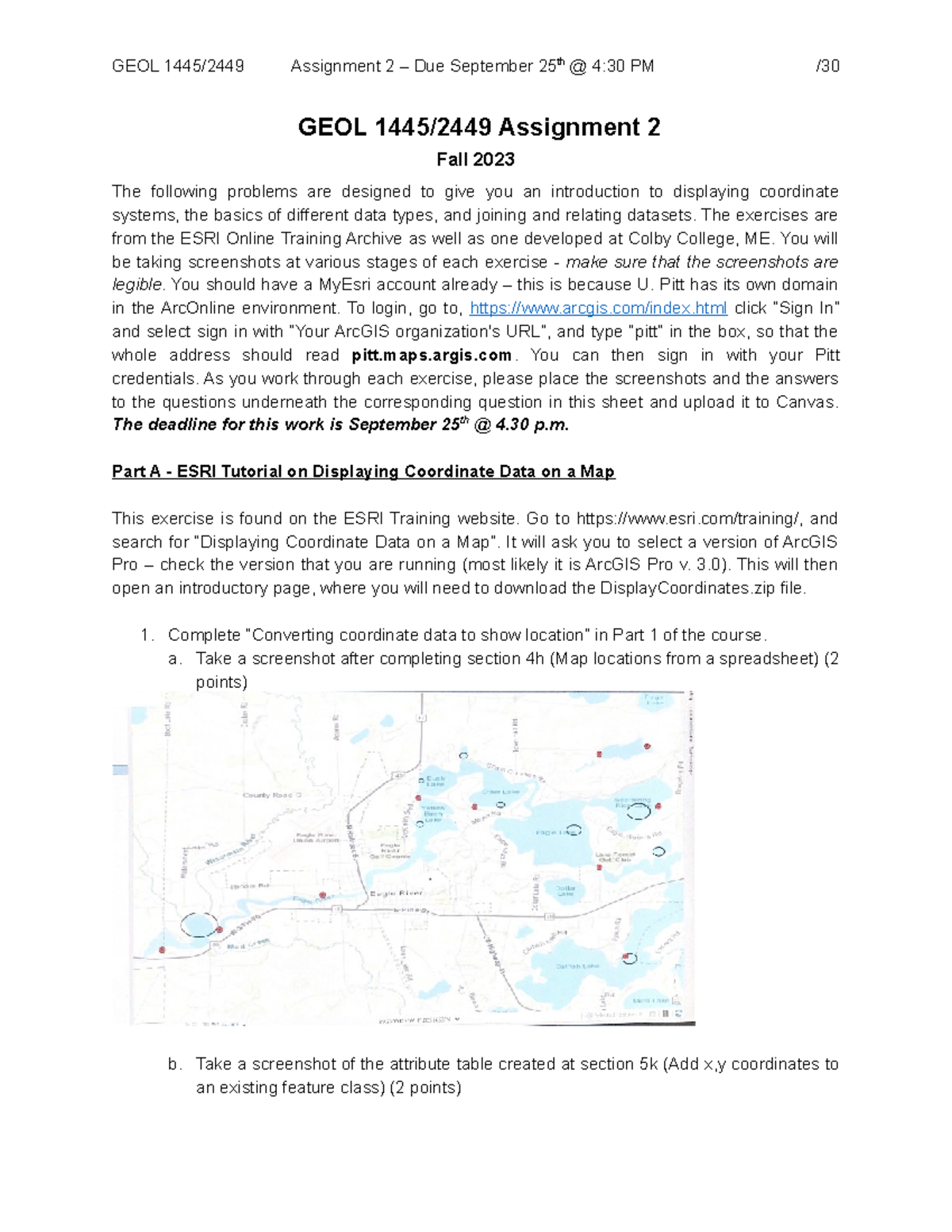 GEOL1445 Assignment 2 - GEOL 1445/2449 Assignment 2 Fall 2023 The ...