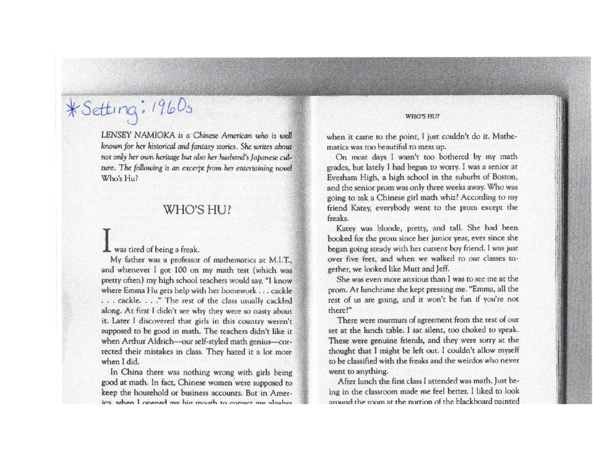 Who's Hu -1 - this is a good study reasource - Thea 101 - Studocu