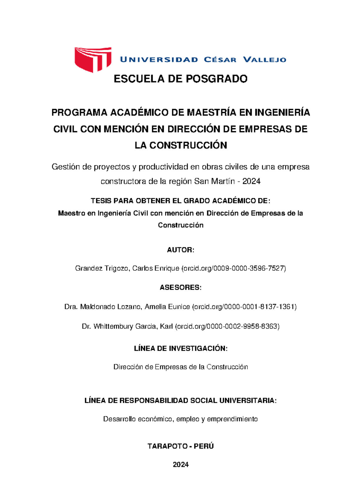 Tesis 4 - i ESCUELA DE POSGRADO PROGRAMA ACADÉMICO DE MAESTRÍA EN ...