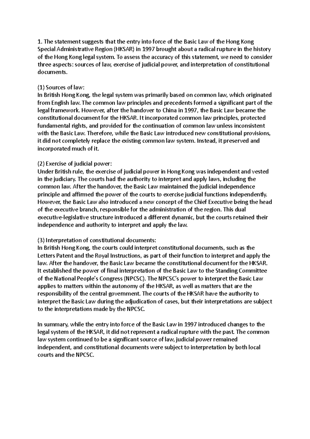 LLAW1008 Tutor 2 ideas - The statement suggests that the entry into ...