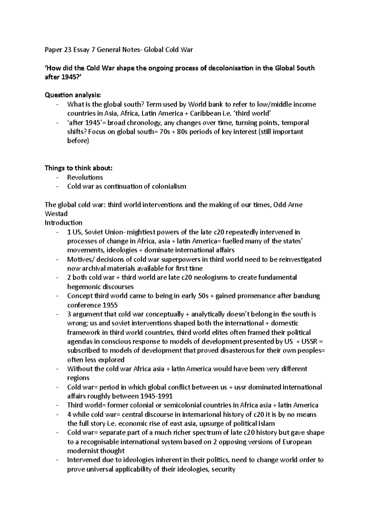 Paper 23 Essay 7 General Notes - Paper 23 Essay 7 General Notes- Global ...