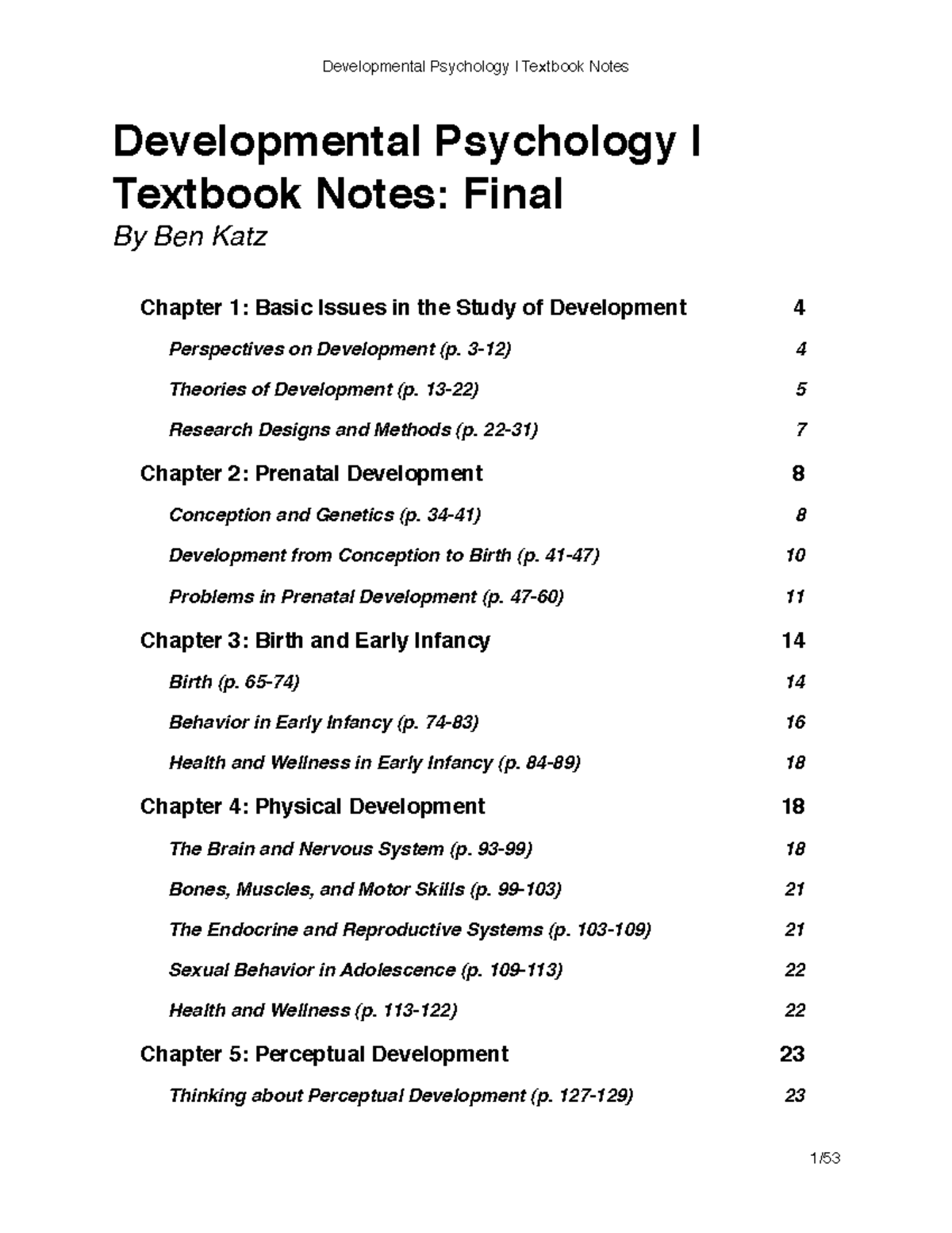 Develo Psy Text Full - Full notes - Developmental Psychology I Textbook ...