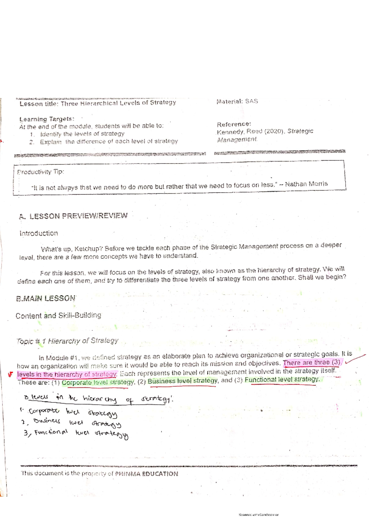 strategic management - Studocu