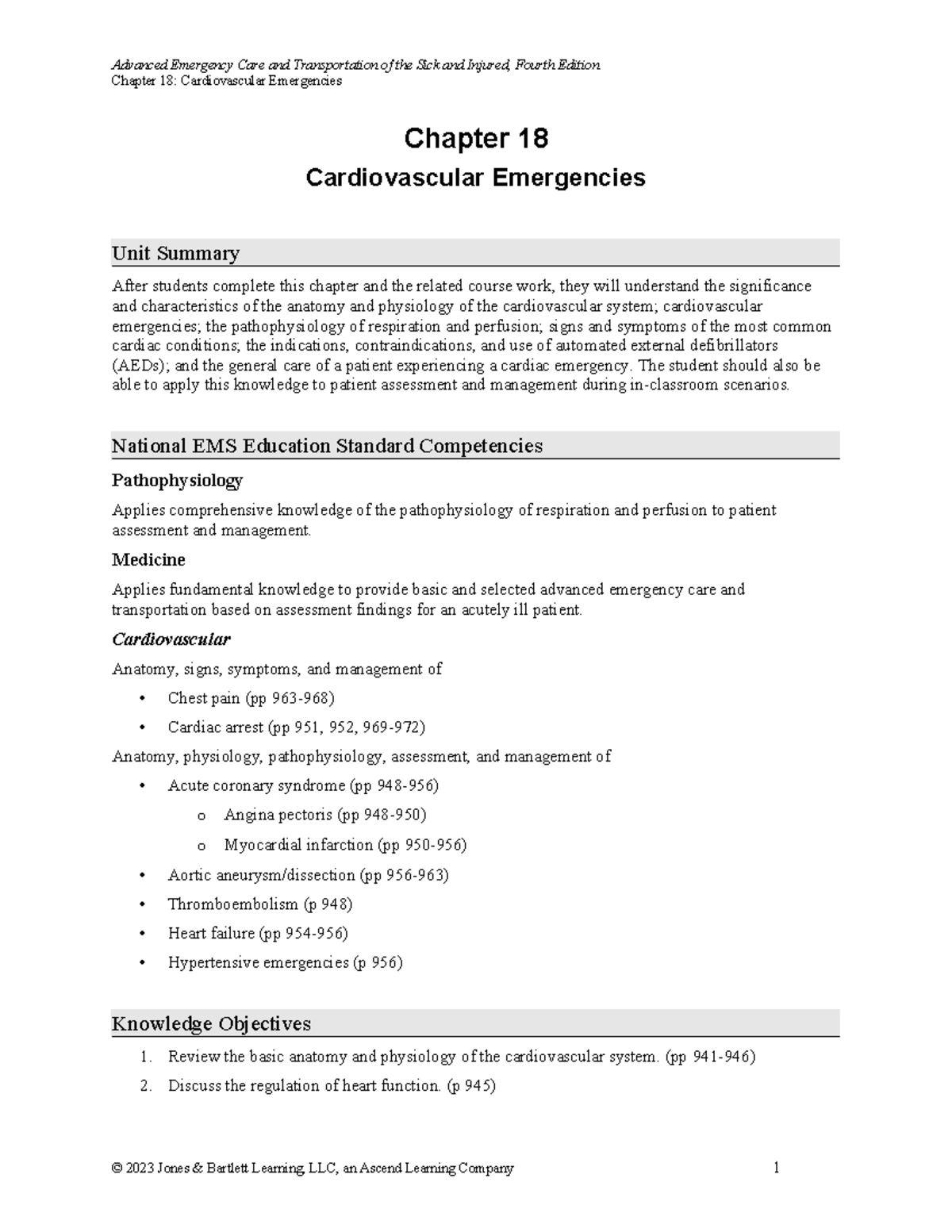 CH18 - Additional notes on the chapter. - Chapter 18: Cardiovascular ...