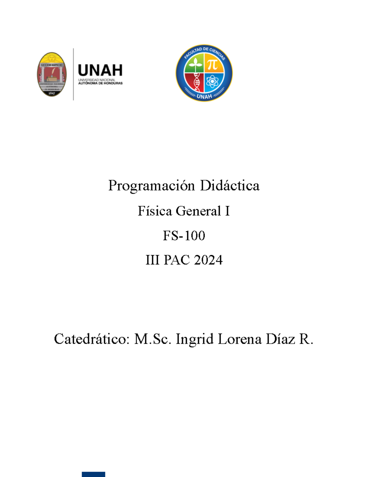 Programación Didáctica FS100 III-PAC 2024 PDF - }} Programación Didáctica Física General I FS ...