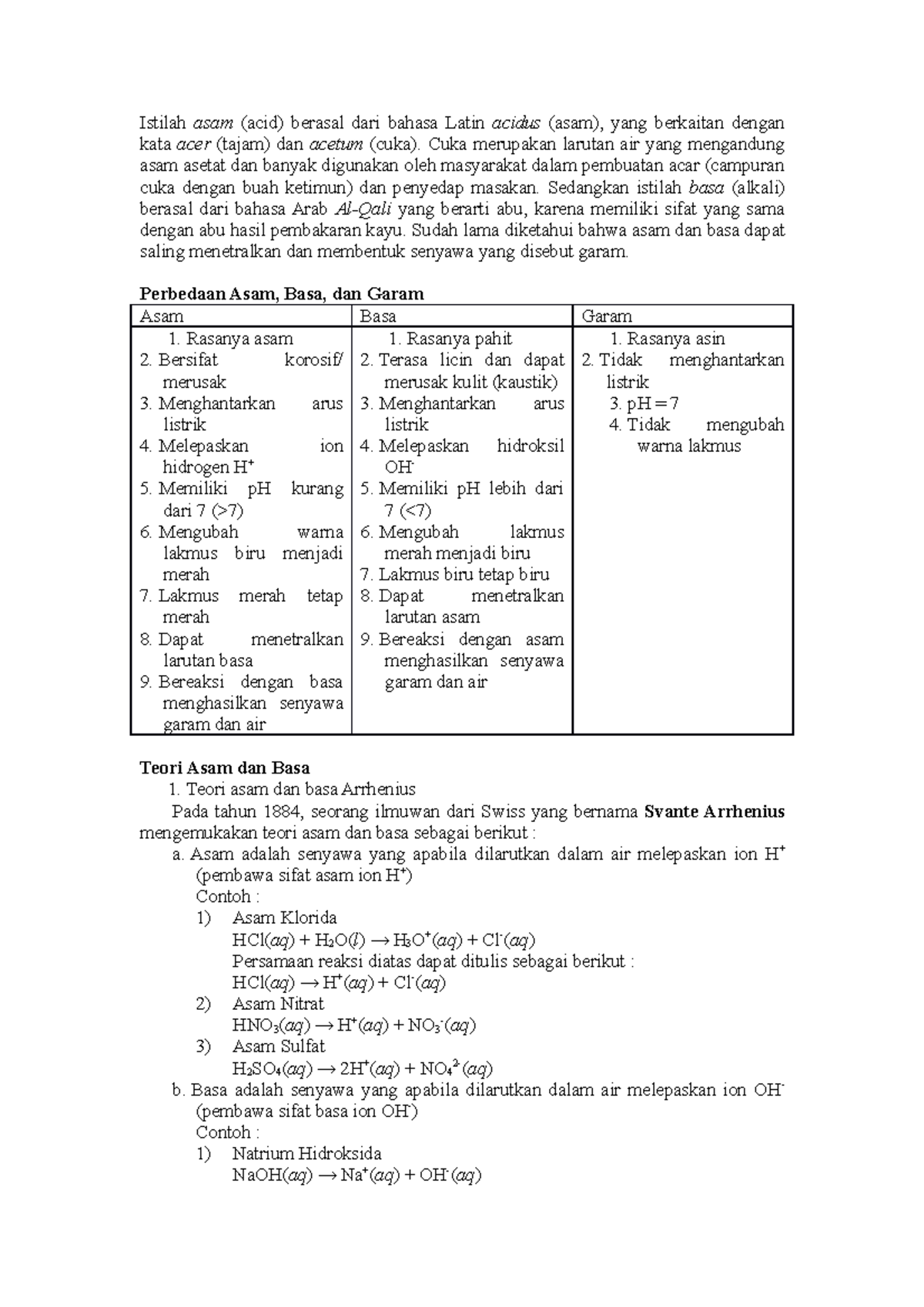 Modul Semangat - asam dan basa - Istilah asam (acid) berasal dari bahasa Latin acidus (asam ...
