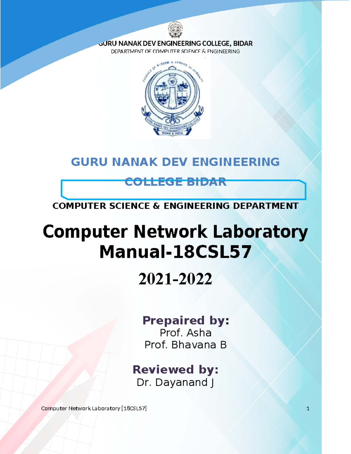Print CN Lab manul - DEPARTMENT OF COMPUTER SCIENCE & ENGINEERING GURU NANAK DEV ENGINEERING ...