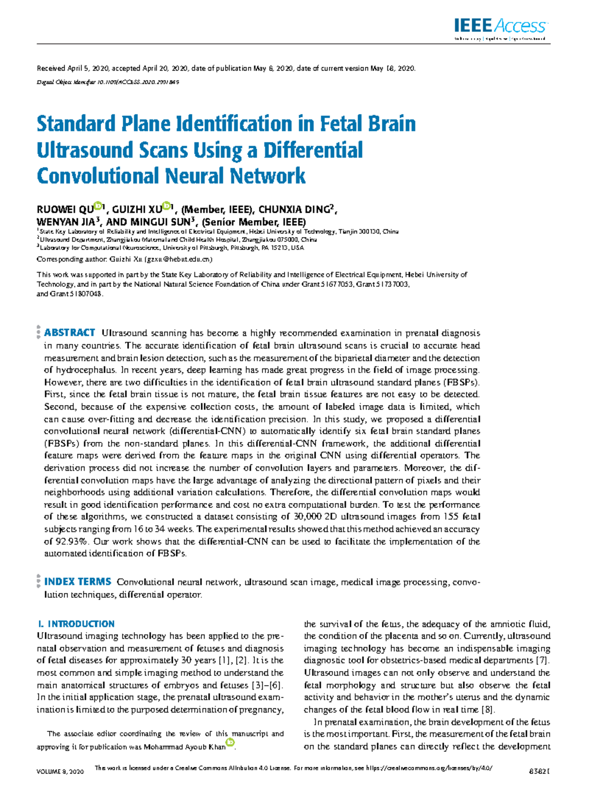Standard Plane Identification in Fetal Brain Ultra - Received April 5 ...